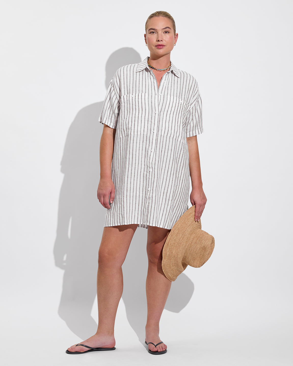 Getaway Mini Dress - Classic Stripe: Stormy / Coconut – Left On Friday ...