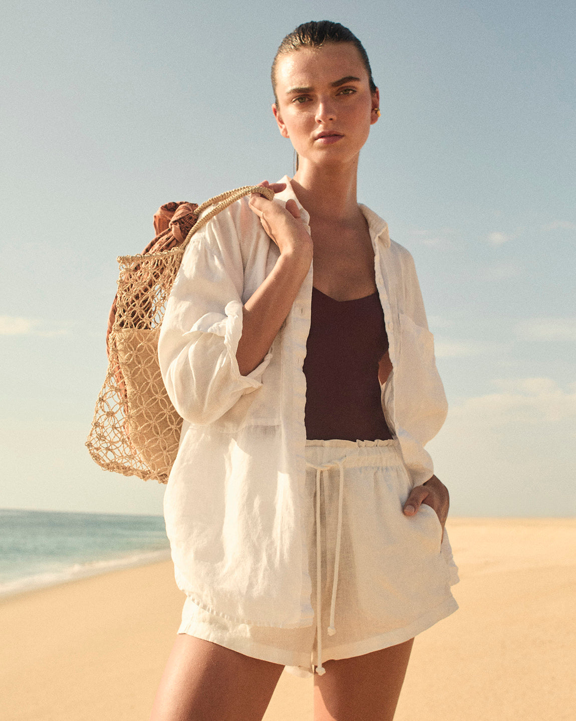 Getaway Short - White Linen Short – Left On Friday Canada